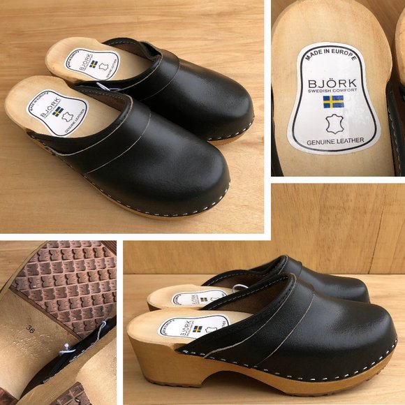 Bjork | Shoes | Bjork Womens Genuine Leather Open Back Swedish Maja ...